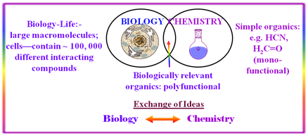 Figure 1.1: Representation of ideas exchange between chemistry and biology.